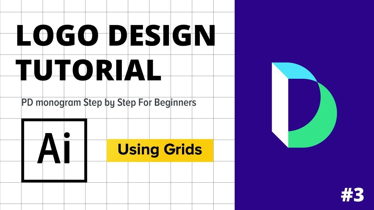 How To Design PD logo Step by Step for Beginners Using Grids - YouTube