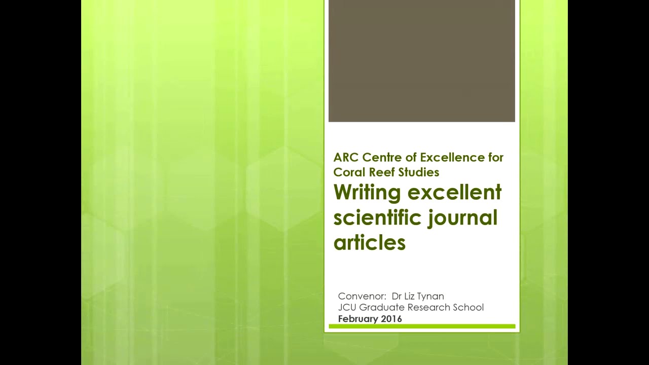 Liz Tynan - Writing excellent scientific journal articles - YouTube