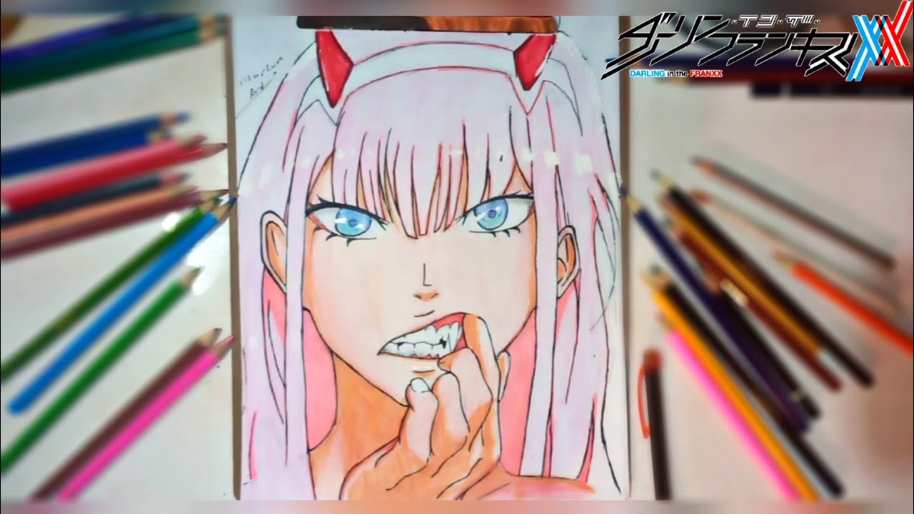 Drawing Zero Two From | Darling in the Franxx | Speed Drawing - YouTube
