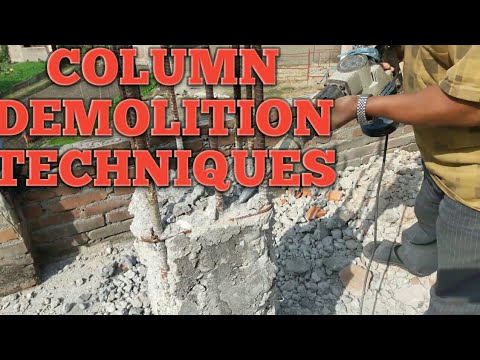 Concrete column demolition - YouTube