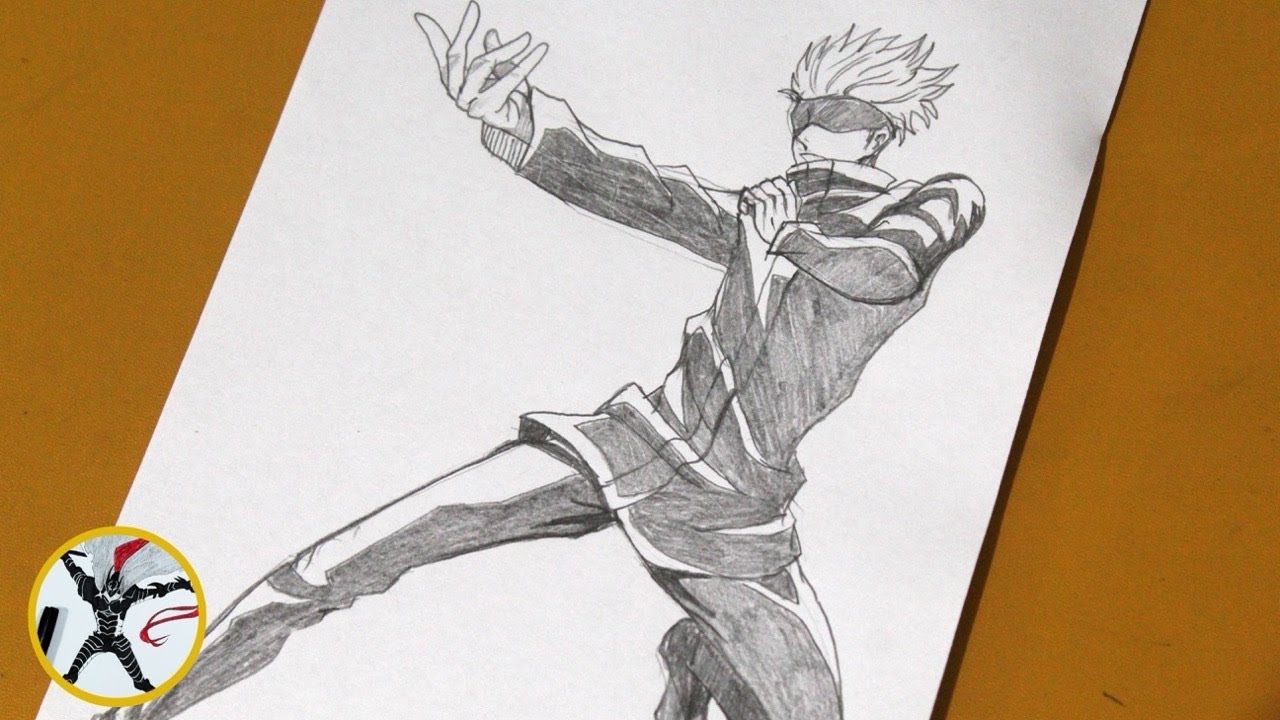 How to Draw Gojo Satoru Full Body Step by Step — Easy Gojo with ...