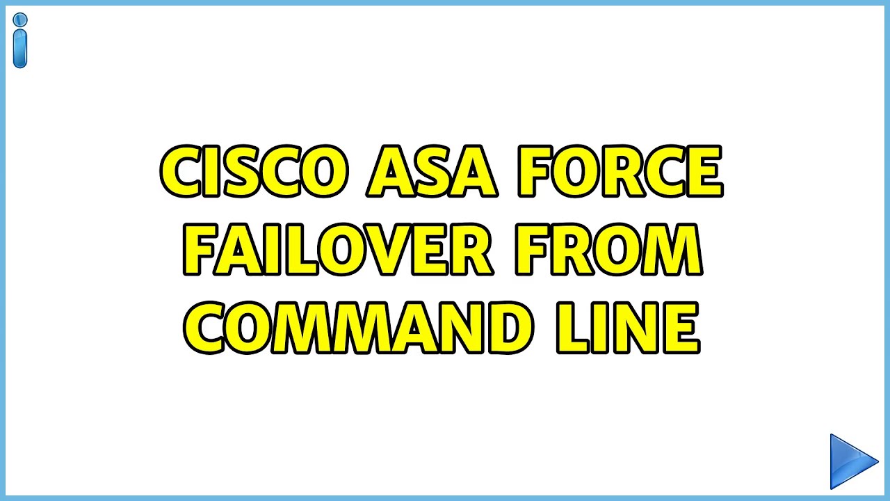 Cisco ASA force failover from command line - YouTube
