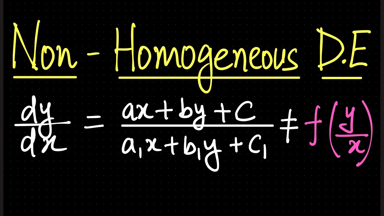 Solving Non-Homogeneous Differential Equations | Non-Parallel Linear ...