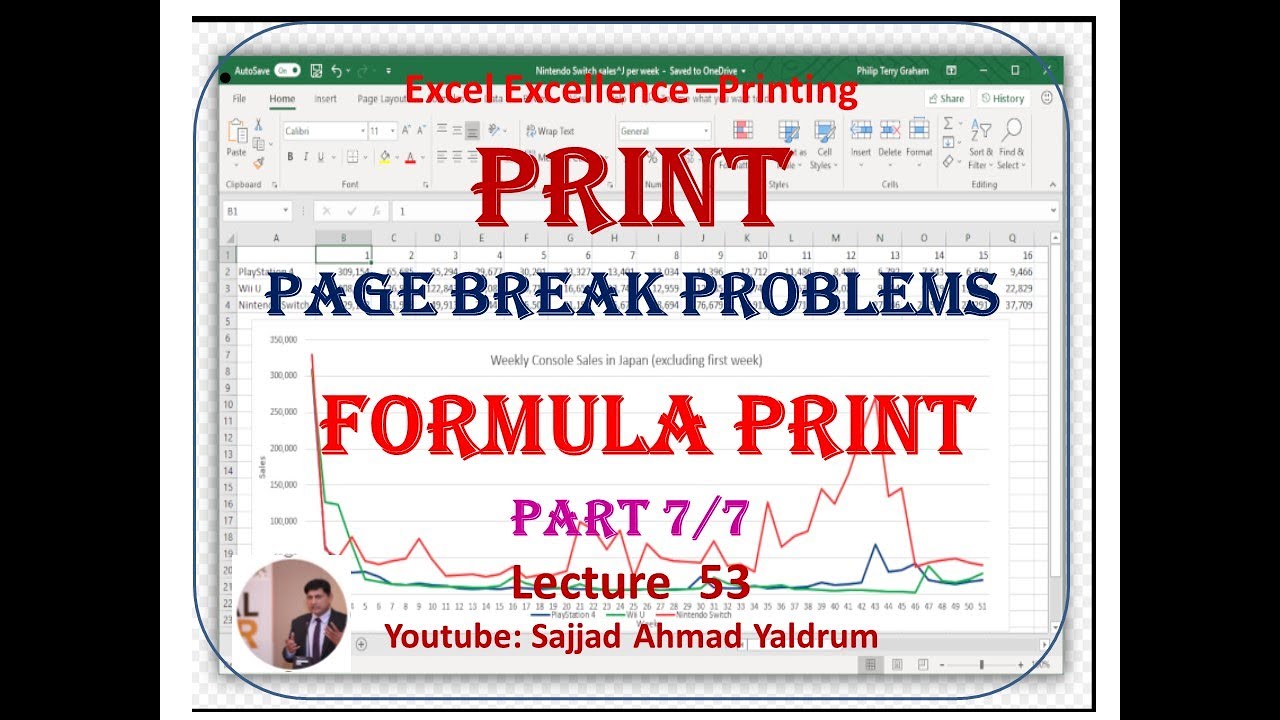 Excel Lecture 53, Page break Problems, Print your Formula - YouTube
