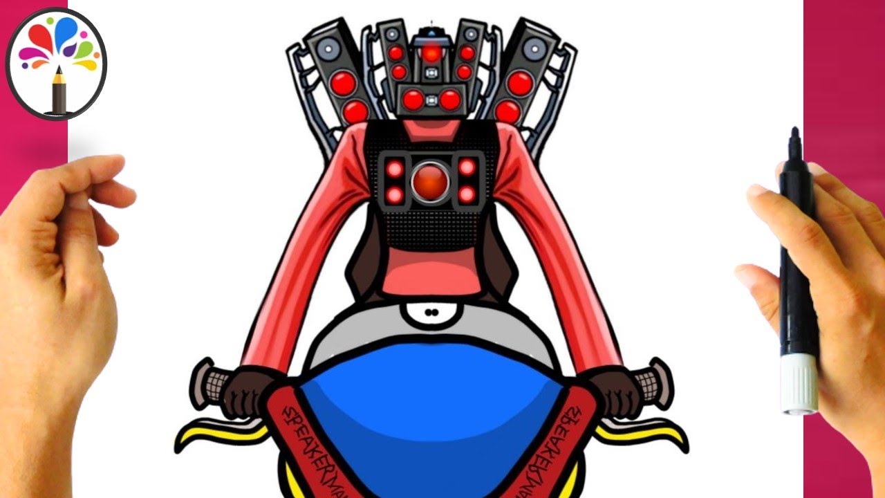 How to Draw speakerman and motorcycle for Beginners Easy Tutorial - YouTube