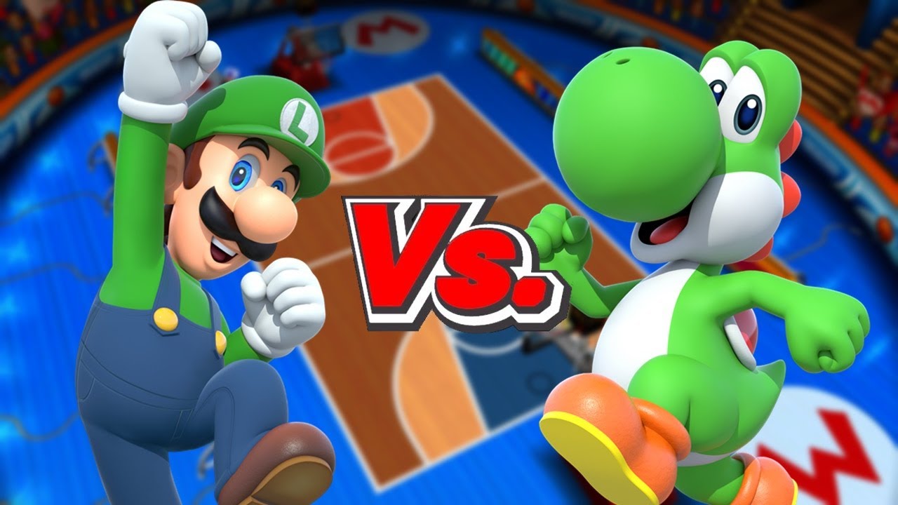 Mario Sports Mix - Luigi/Mario Vs. Yoshi/Waluigi (Basketball) - YouTube