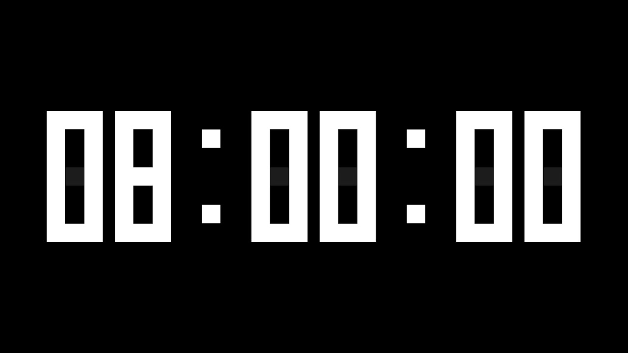 8 Hour Countdown Timer with Alarm & Chapters - Digital Display - White - YouTube