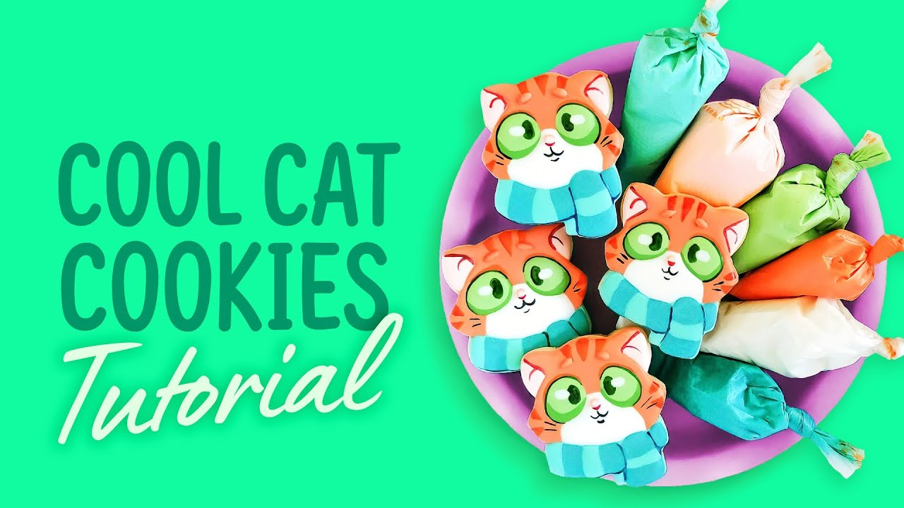 How to Decorate Cat Face Sugar Cookies with Royal Icing (Tutorial ...