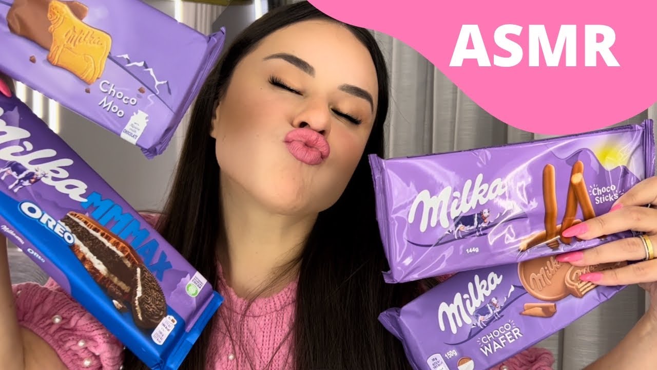 ASMR CHOCOLATE MILKA - Sons de mastigação, mouth sounds, tapping ...
