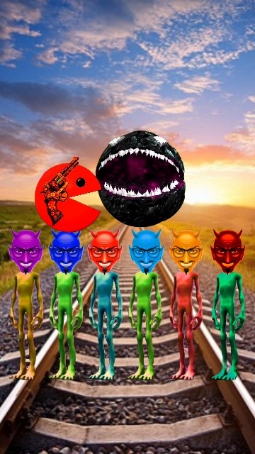 Black Pacman attack to six alien different colors #shortfeed #shorts # ...