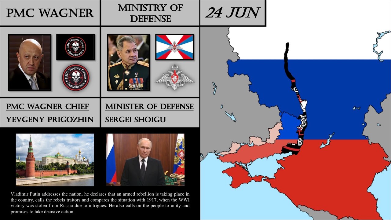 Wagner Rebellion "March of Justice" (23-24 June 2023). Every Hour ...