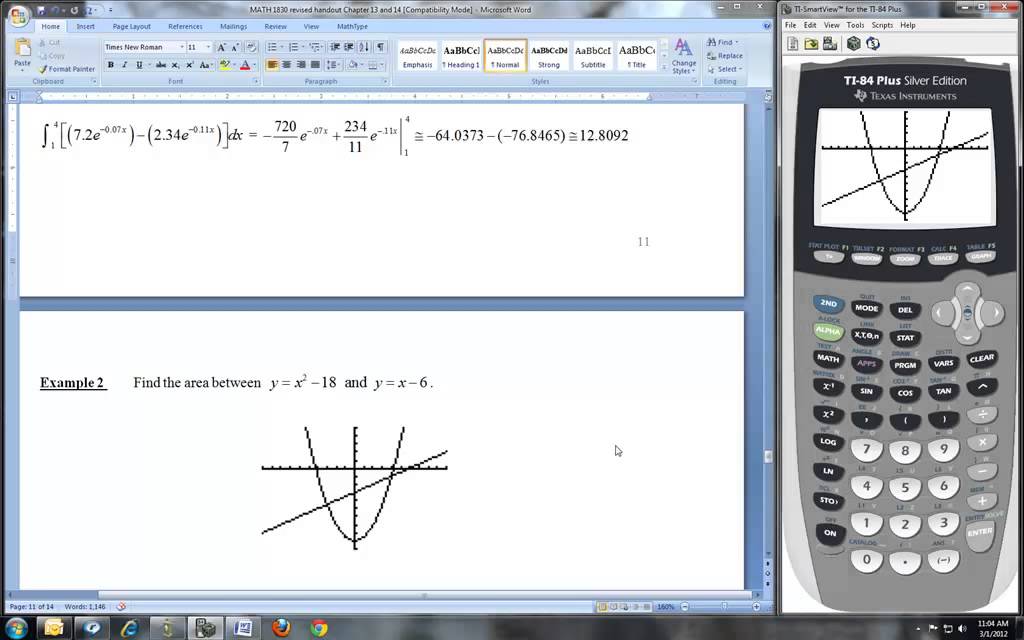 Video 41 PART 2 Area between curves when the x axis is NOT one of the ...