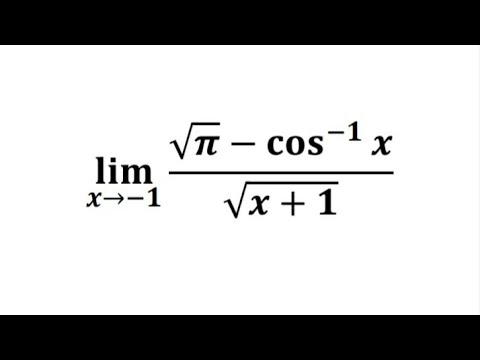 limit x tends to -1 (root pi - root cos Inverse x) / root (1-x ...