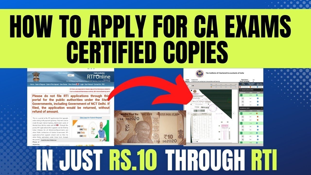 How to apply for CA Foundation/Inter/Final Certified Copies via RTI in ...