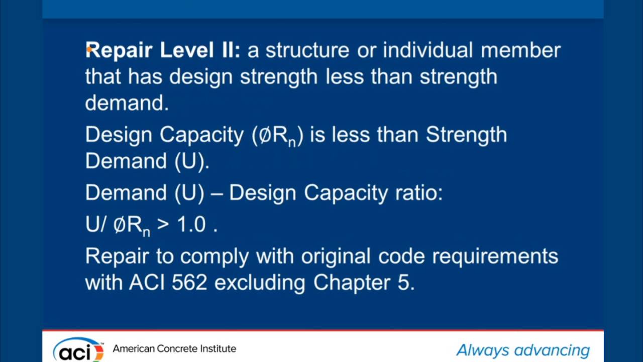 Chapter 1—The ACI 562 Code - YouTube