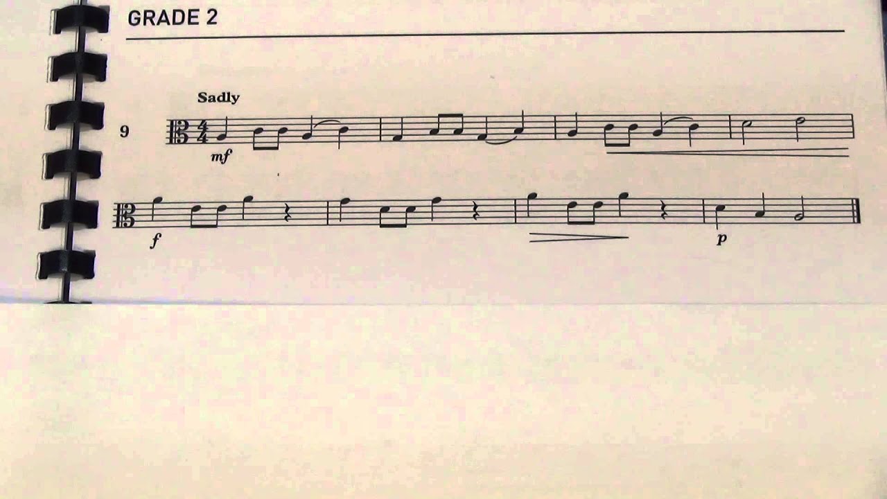 Viola Grade 2 Sight Reading No 9 Sadly - YouTube