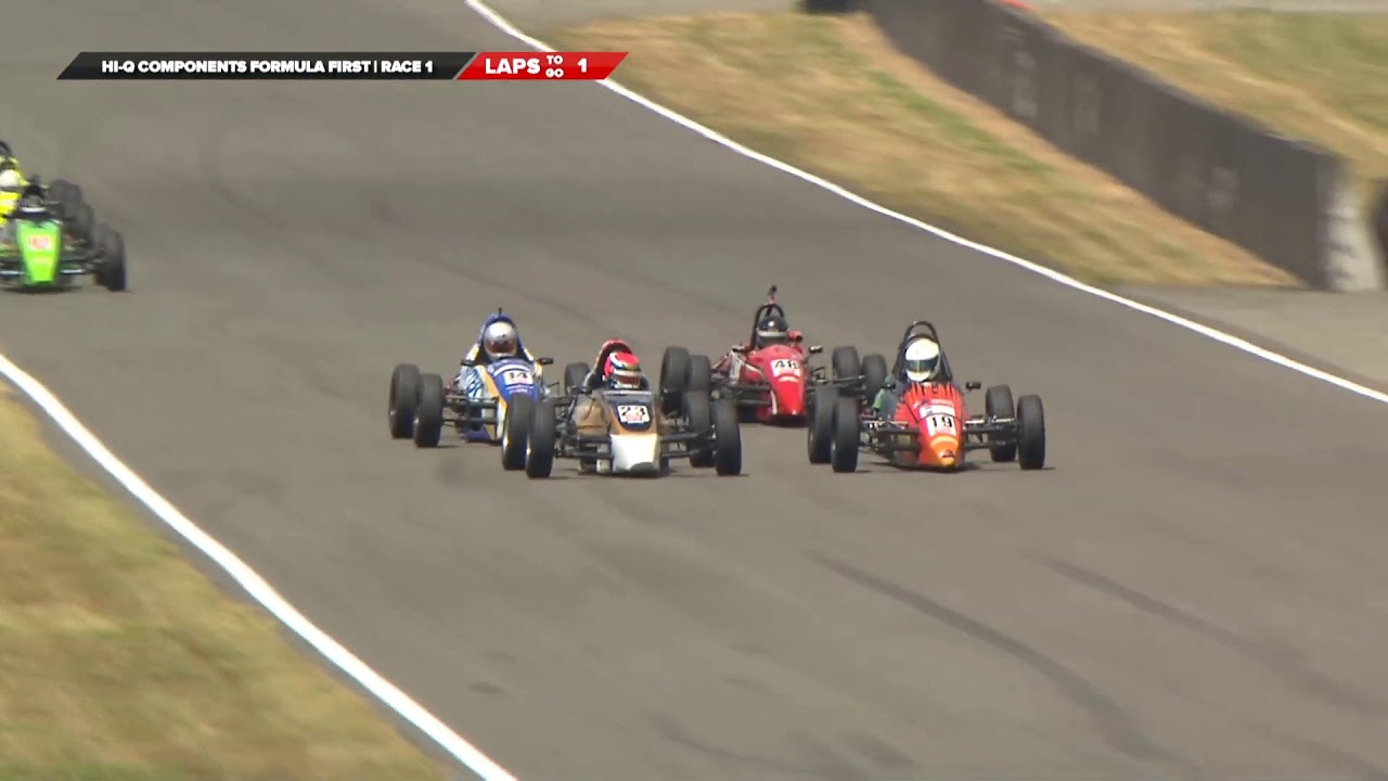 NZ Formula First Championship 2019. Race 1 Manfeild Circuit. Battle for ...