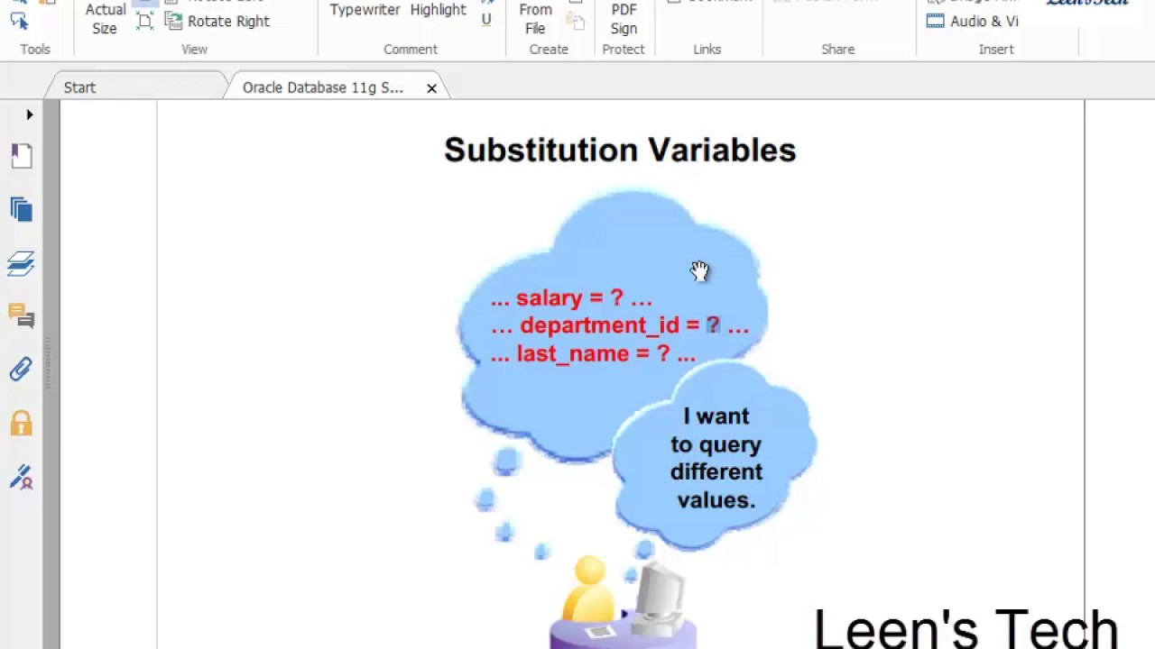 Sql 11g Tutorial In Bangla 10 Substitution Variables In Select Statement Youtube