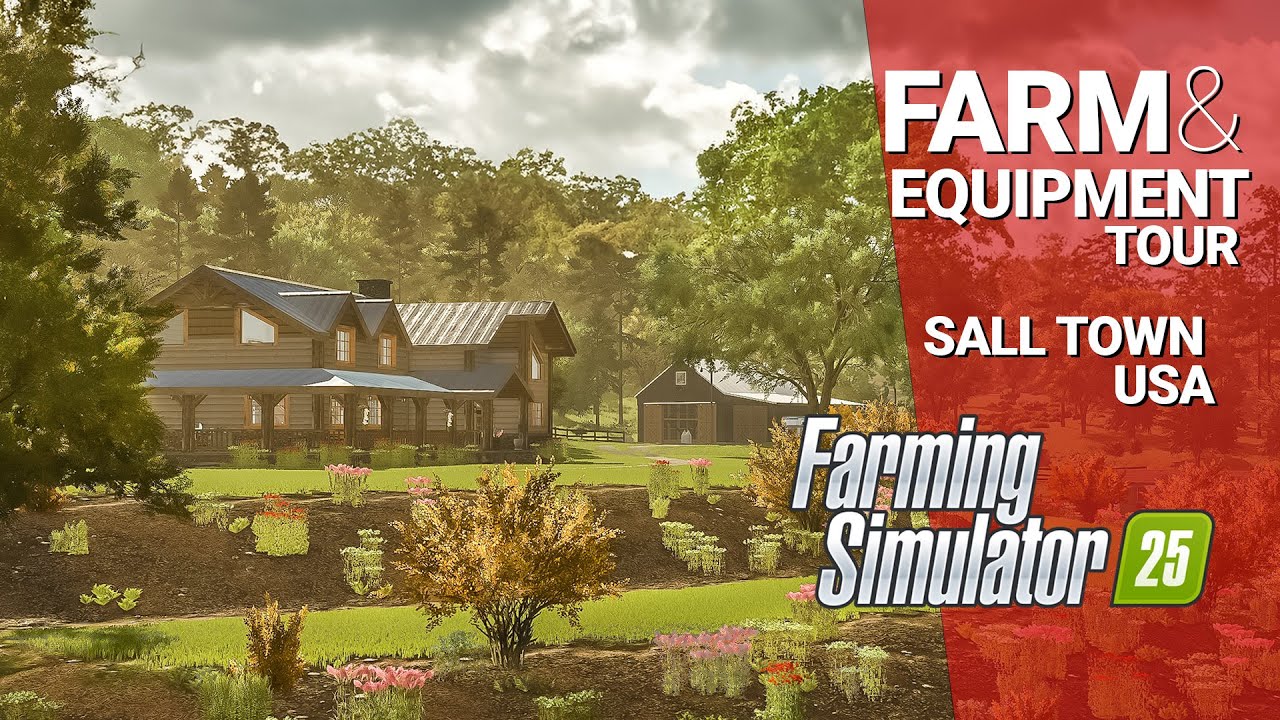 Farm & Equipment Tour - Small Town USA #fs25 - YouTube