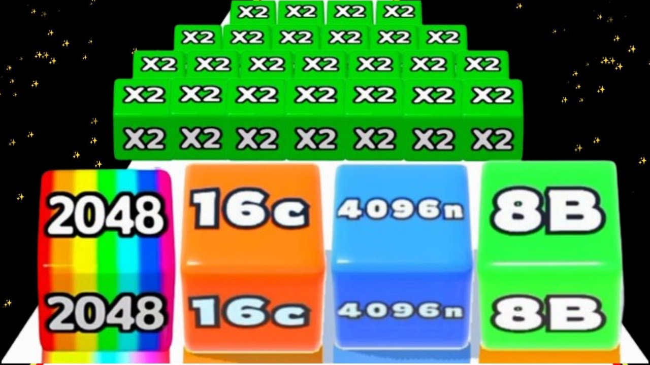 JELLY RUN 2048 Cubes merge 🆚 Number run shooting 2048 Game trailer part ...