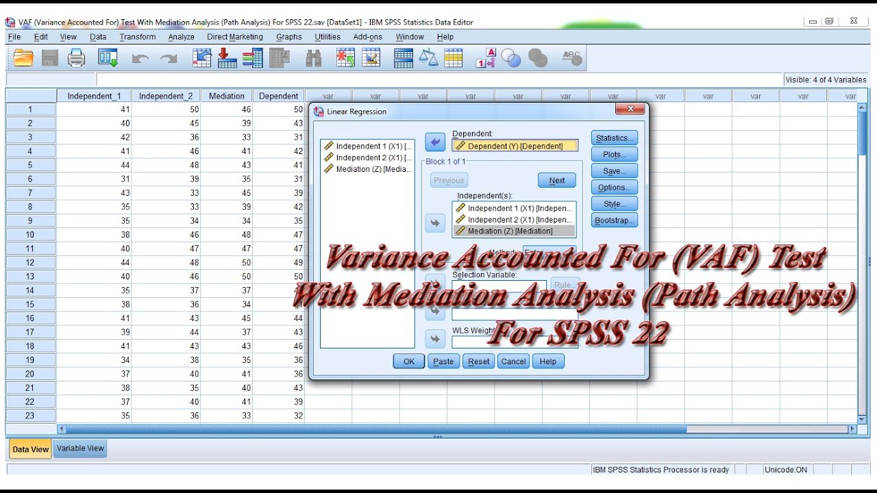Variance Accounted For (VAF) Test With Mediation Analysis (Path ...