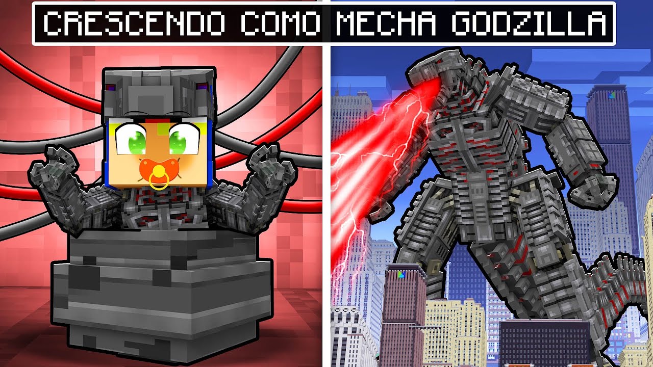 Crescendo como um MECHA GODZILLA no Minecraft! - YouTube
