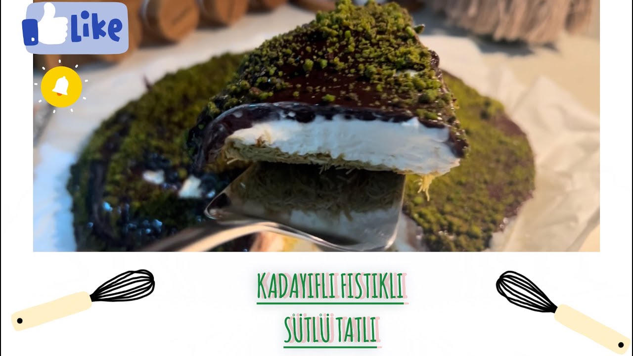 KADAYIFLI FISTIKLI SÜTLÜ TATLI 🍰 ÇOK PRATİK - YouTube
