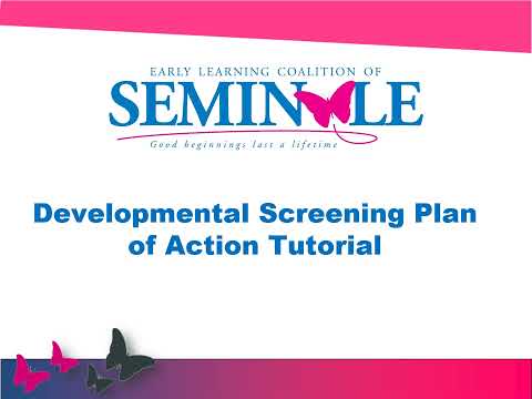 Developmental Screening Plan of Action Tutorial - YouTube
