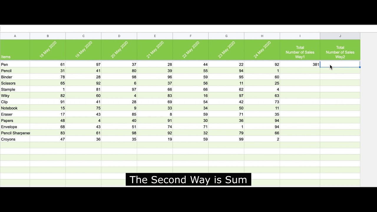 How to Sum and Expand The Result Google Sheets Way1 - YouTube