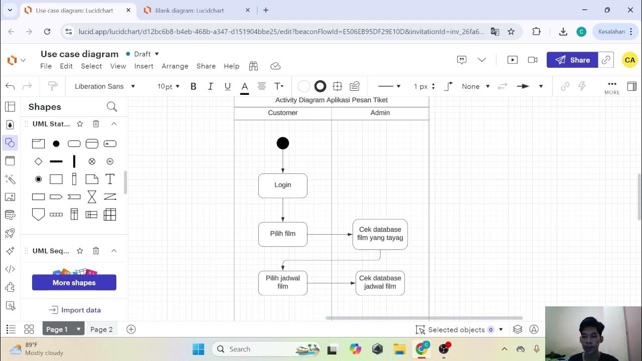 Tutorial Membuat Activity Diagram "Aplikasi Pemesanan Tiket Bioskop ...