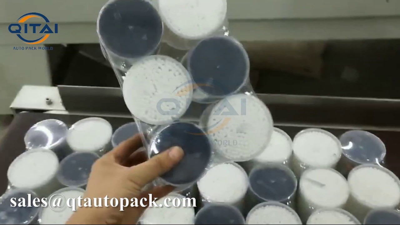 Cotton bud auto accumulating and shrink wrapping packing machine - YouTube