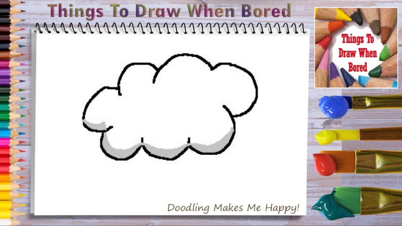How To Draw A Cloud Easy Step By Step For Beginners | Things To Draw ...