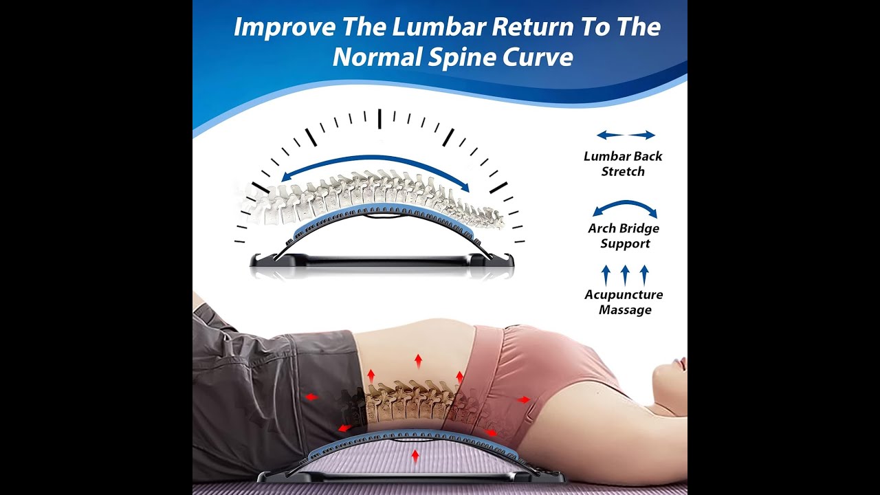Back Stretcher for Lower Back Pain Relief, 3 Level Adjustable Lumbar ...