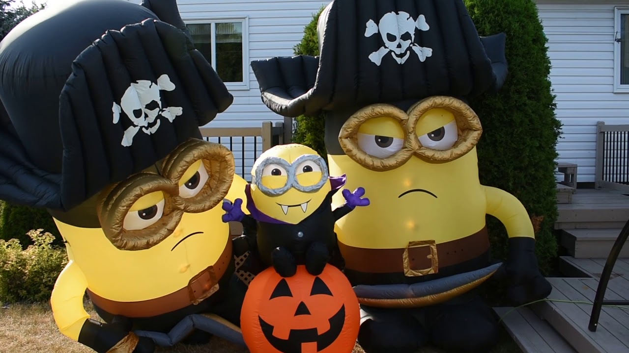 Halloween inflatable Minion Eye Matie pirate 9 feet tall and minion ...