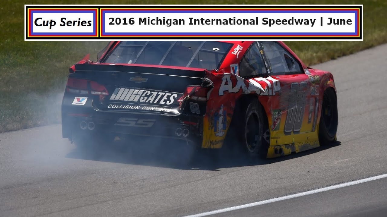 All NASCAR Crashes from the 2016 Firekeepers Casino 400 - YouTube