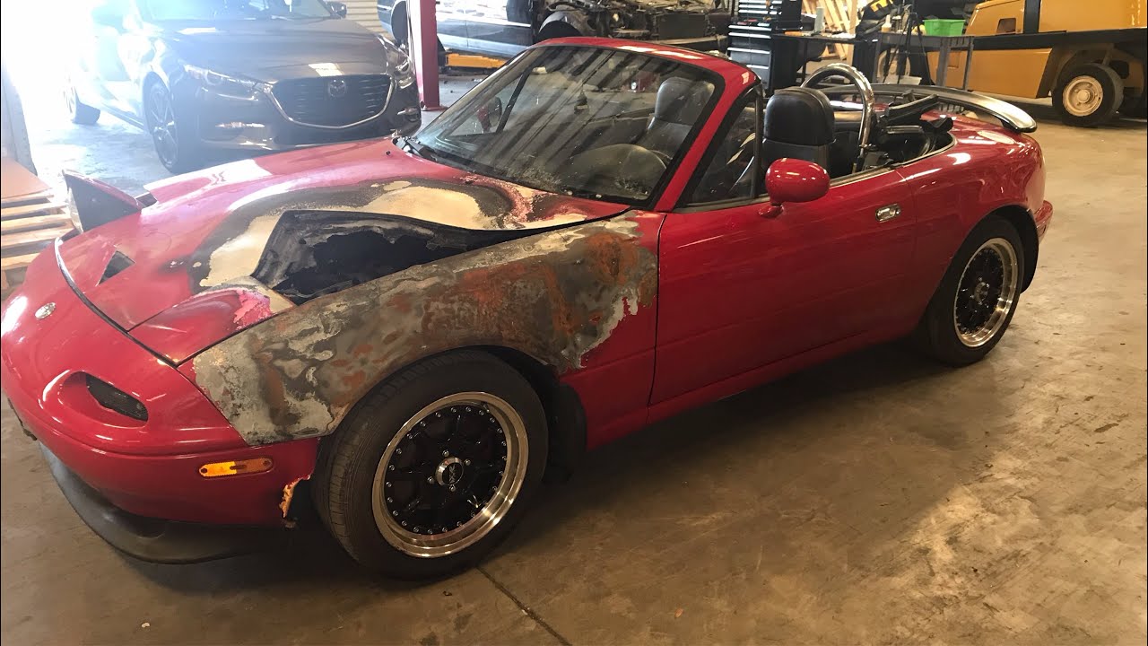 1996 Mazda Miata Fire Damaged Parts Car NA018 - YouTube