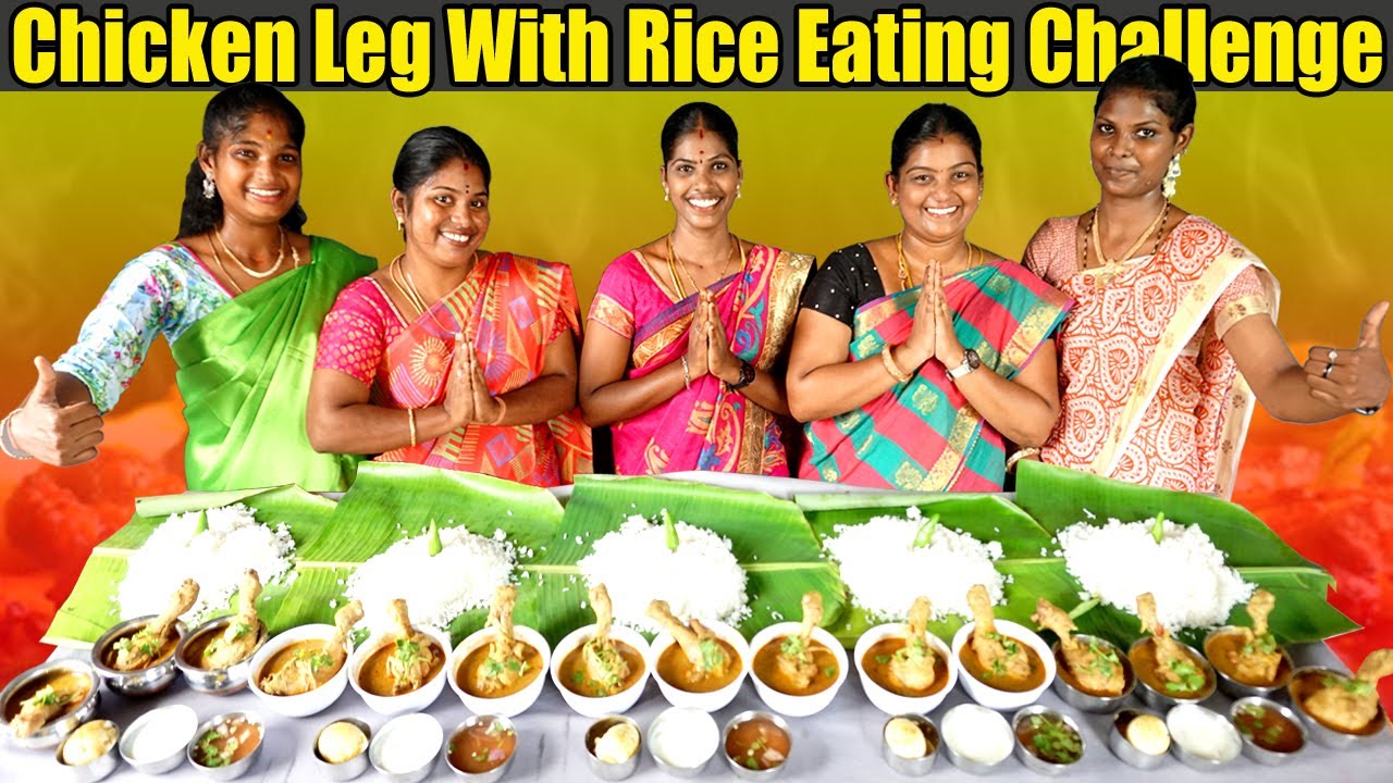 Village Girls Trying Chicken Leg Curry and Rice for the First Time ...