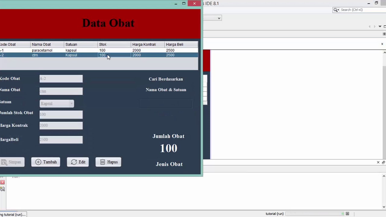 Tutorial Membuat Form Data Obat Java Netbeans And Database Mysql Part 6 5245