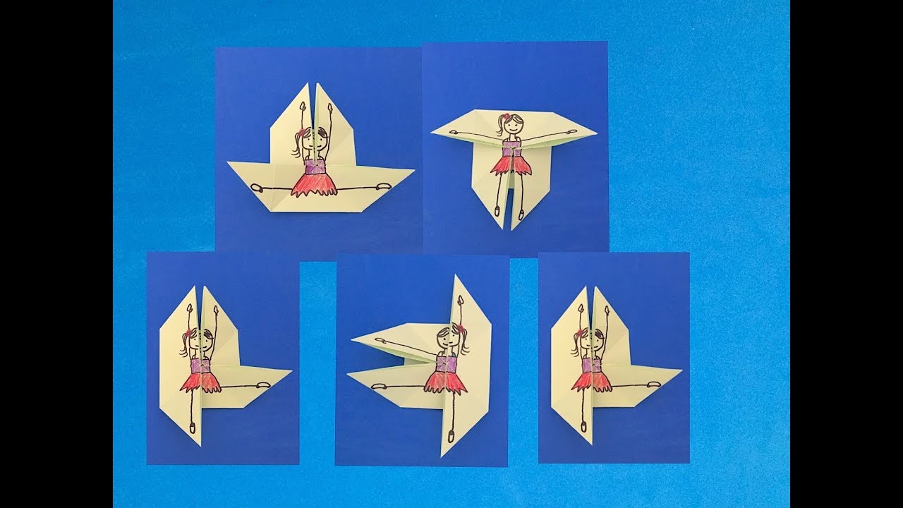折纸 跳舞的女孩 origami Dancing girl พับกระดาษ สาวเต้น 종이 접기、折り紙、 оригами ...