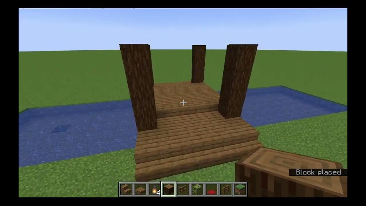 Minecraft simple bridge tutorial - YouTube