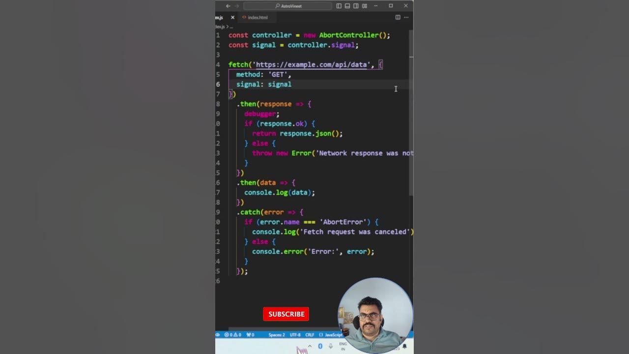 Cancel Fetch Request Using Abortcontroller Javascript Frontend Coding Youtube