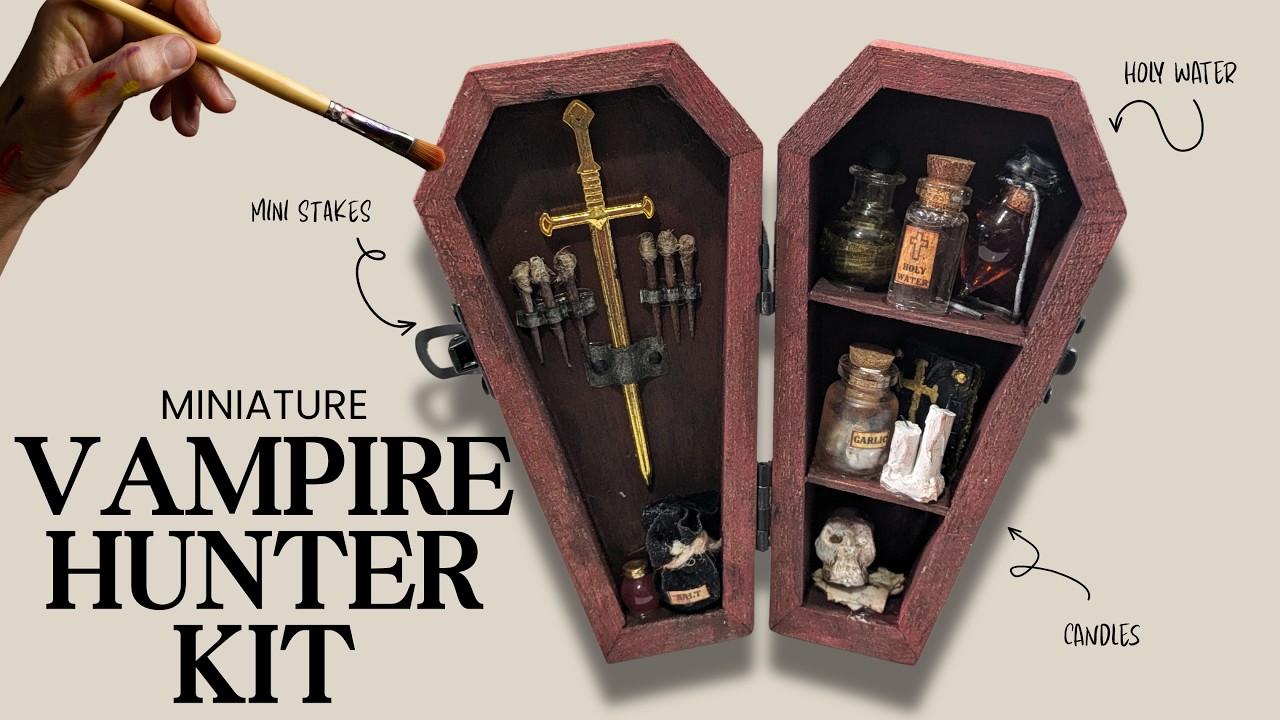 Making A Vampire Hunter Kit- Miniature Coffin Makeover 🦇 - YouTube