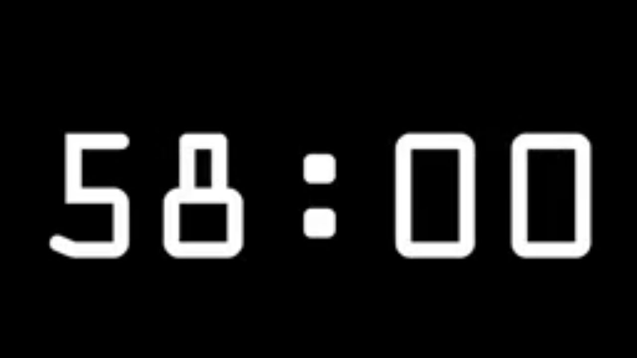58 Minute Timer with Alarm (Count Up Stopwatch) - YouTube