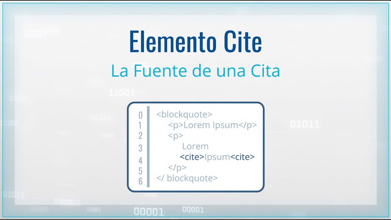 💥27 - ETIQUETA CITE 👉 HTML5 (Elementos a Nivel de Texto) ⚙ Aprende ...