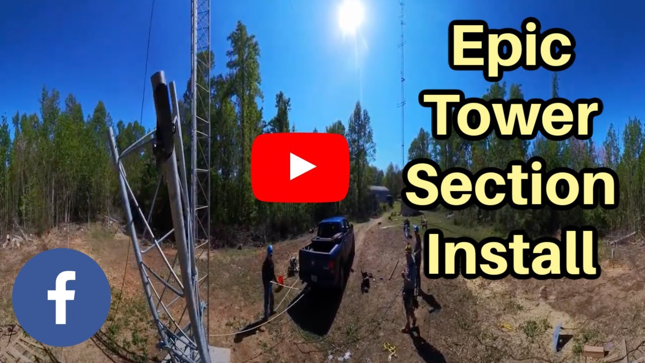 Never Seen Before Insta-360 Degree Ham Radio Tower Install. - YouTube