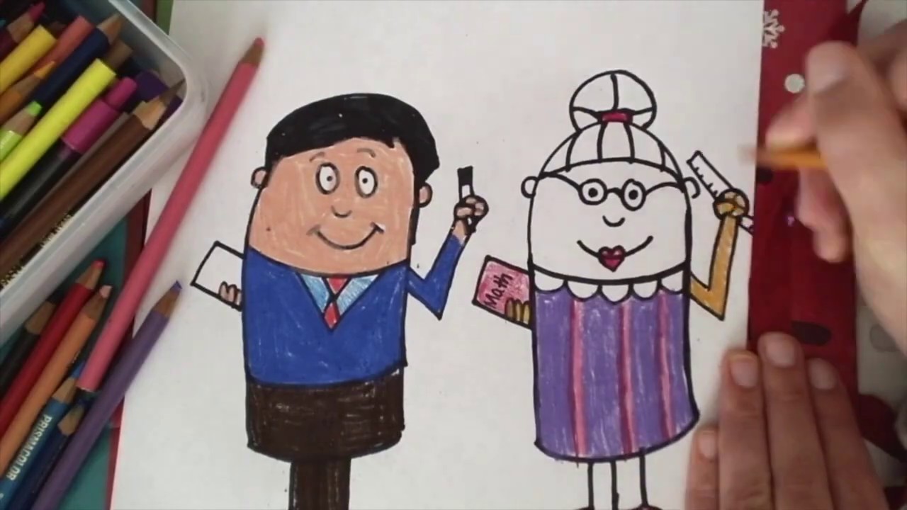 How to Draw a Teacher for Teacher Appreciation Day! - YouTube