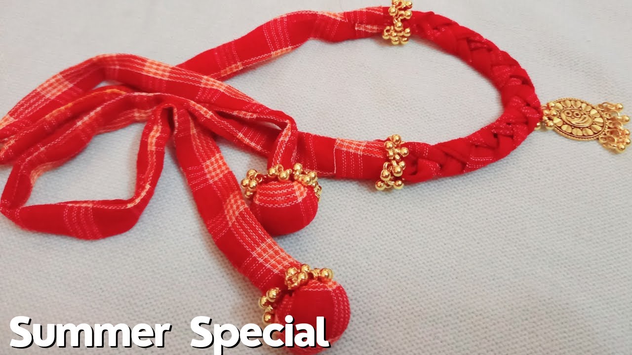Diy Sleek Cotton Red Gamcha Choker Making At Home | Summer Special # ...