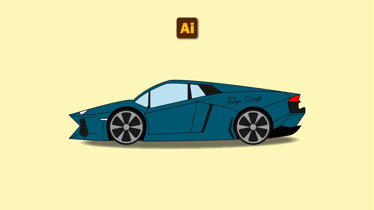 How to draw a Sports Car in adobe illustrator | step by step tutorial ...