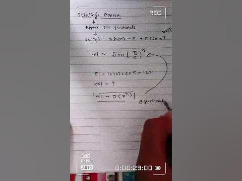 stirling approximation in algorithm - YouTube