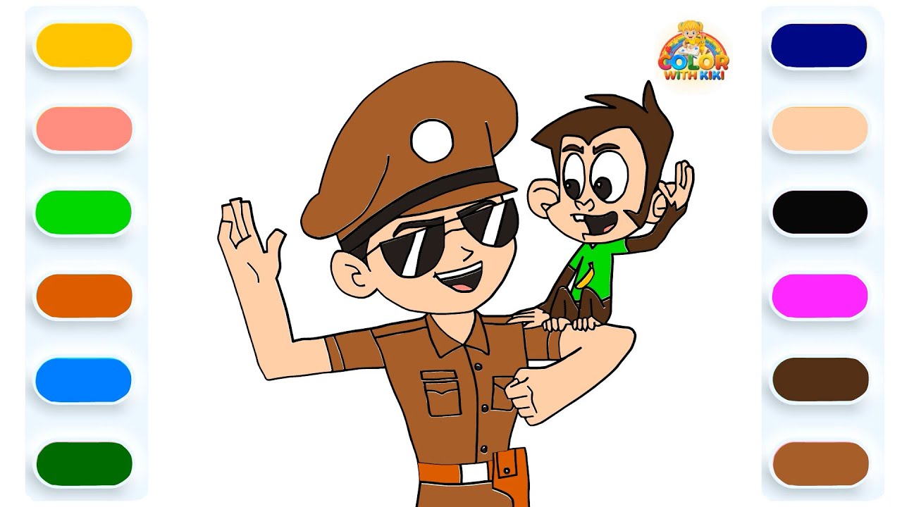 Learn to Draw Super Cop Little Singham | Panja Attack - Drawing and ...